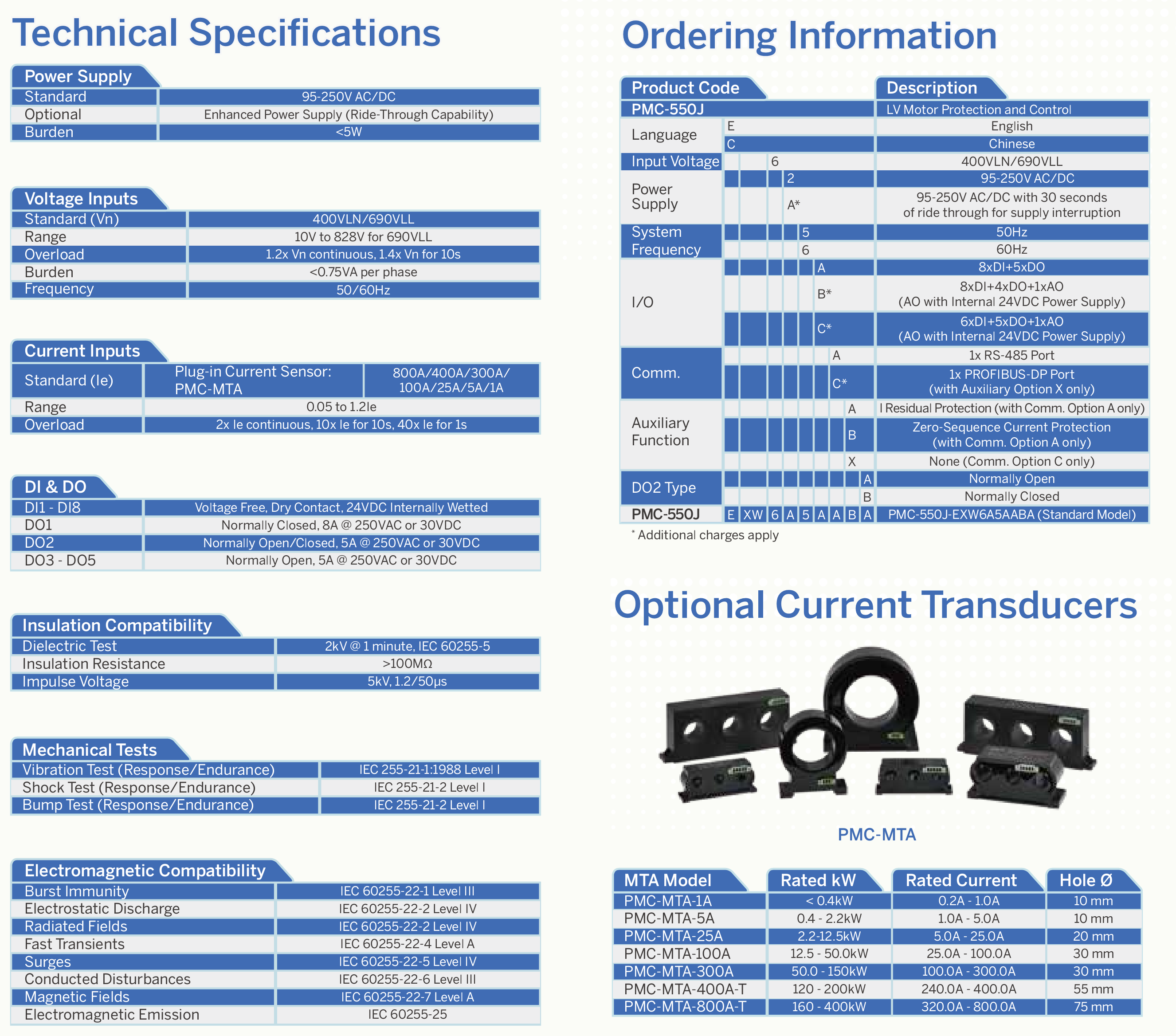 Rơ le kỹ thuật số bảo vệ động cơ PMC-550J